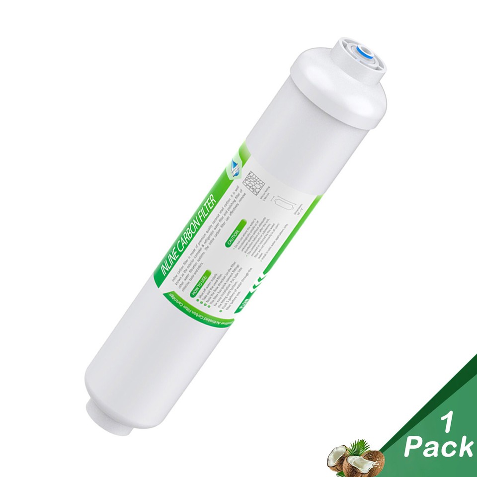 1-100PCS 10"x2" T33 Inline Post Carbon Fridge Water Filter 1/4" Quick ...