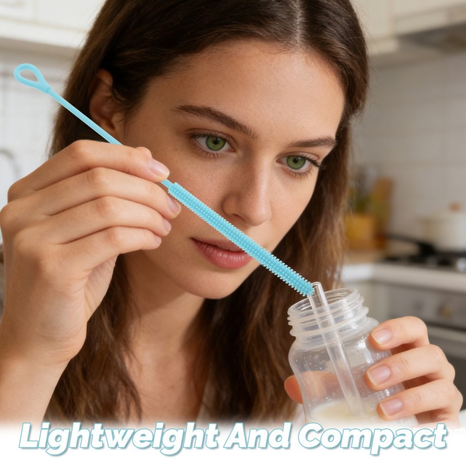 3pcs Bottle Straw Cleaner Silicone, 7.9" Long Handle Cleaning Brushes ...