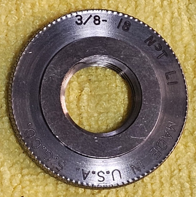 3/8 - 18 NPT L1 NPT RING PIPE THREAD GAGE. GSG, GLASTONBURY SOUTHERN ...