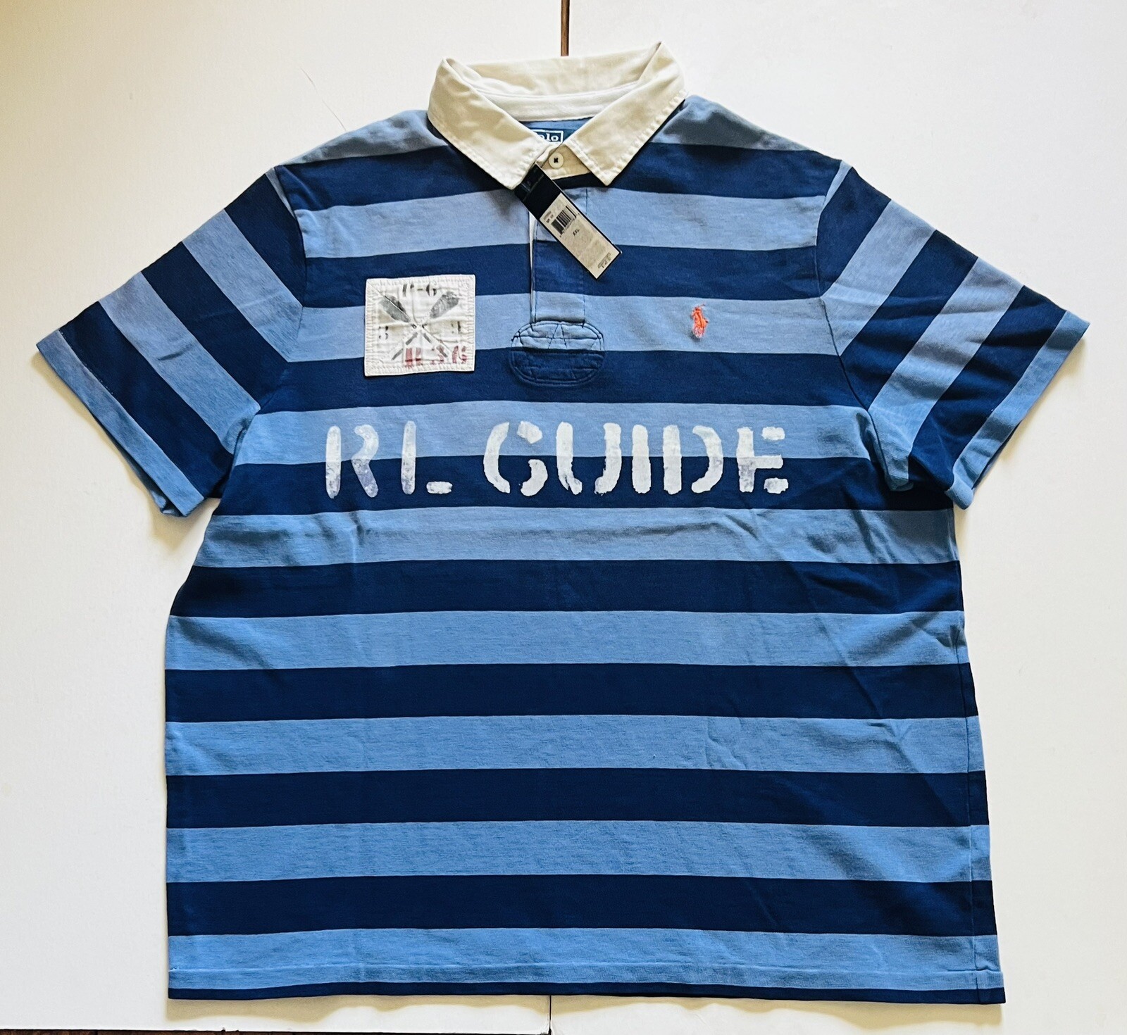 Polo Ralph Lauren XXL Blue/Yellow Men’s Custom Fit Logo Shirt(CLASS-C1 ...