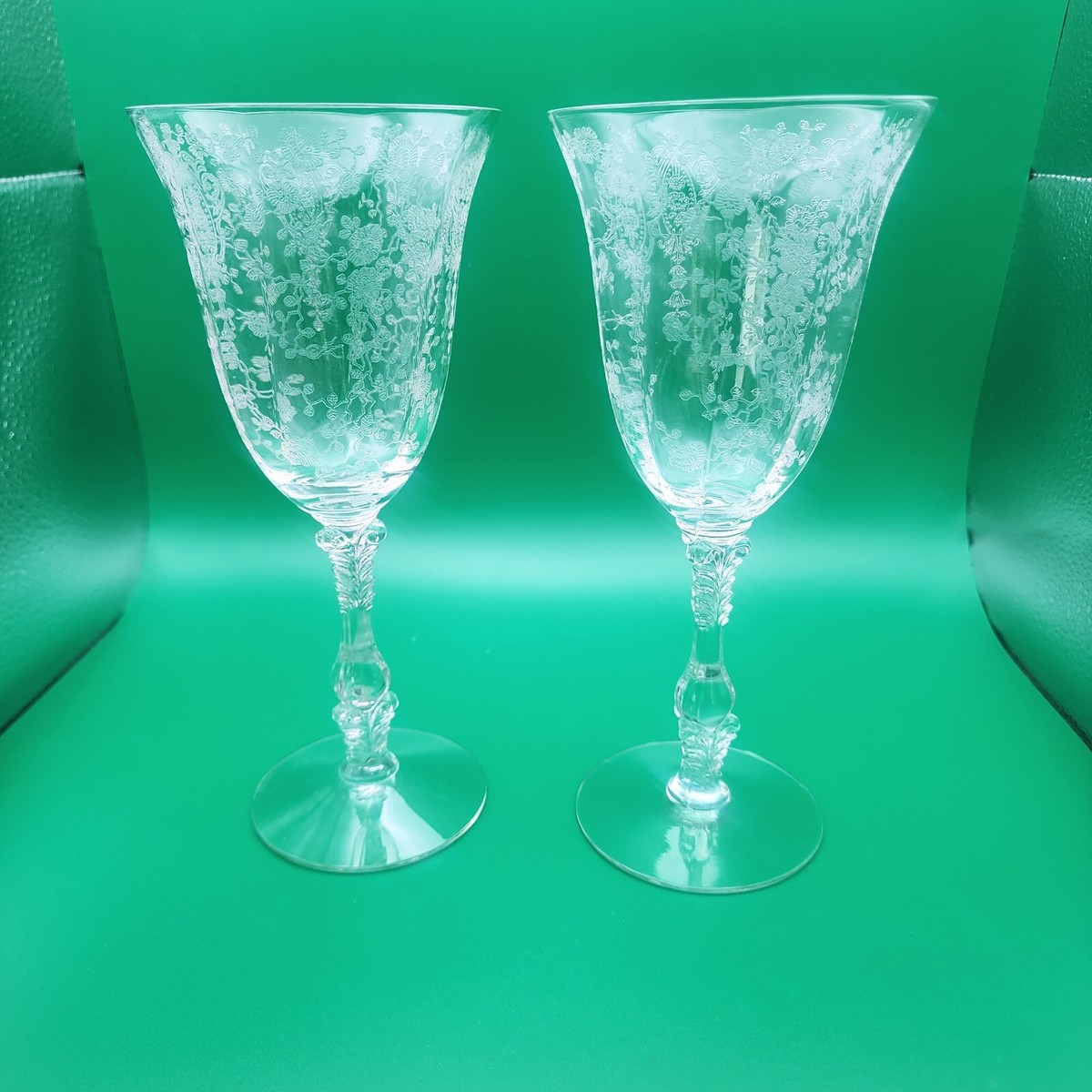 Cambridge Etched Crystal Patterns 1950s Vintage Etched Glass Martini