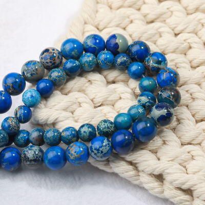 Natural Dark Blue Imperial Jasper Soothing Stone Gemstone Beads for ...