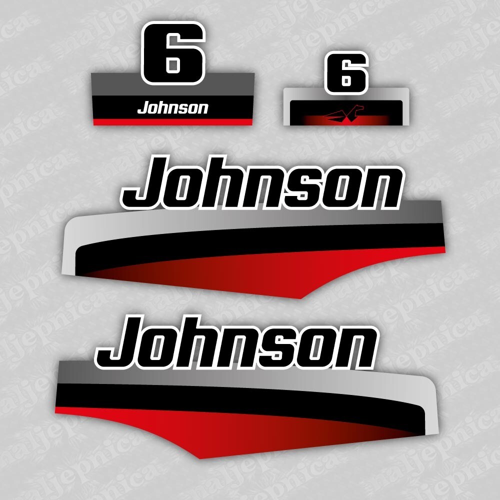 Fits Johnson 6 (1997) Outboard / Boat Motor Replacement Decal Sticker ...