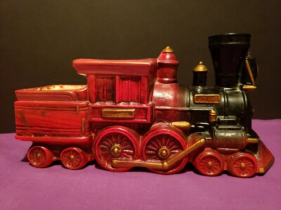 Napco Steam Locomotive Planter Napcoware #9083 Train Engine Red Vintage ...
