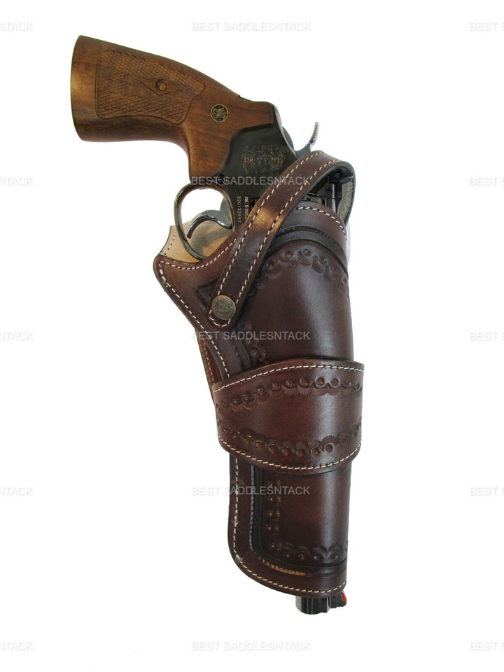 HOLSTER UNIVERSAL FIT GUN COVER REVOLVER HOLDER OPEN BOTTOM TOOLED ...