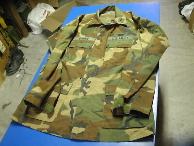 BDU WOODLAND AIR CREW FLIGHT COAT MEDIUM LONG 1ST DIVISION | eBay