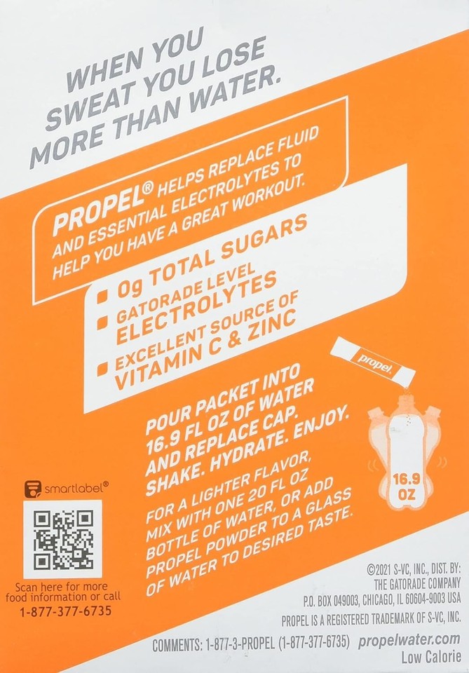 Propel Immune Support Water w/ Vitamins Berry, Orange Raspberry 10 ...