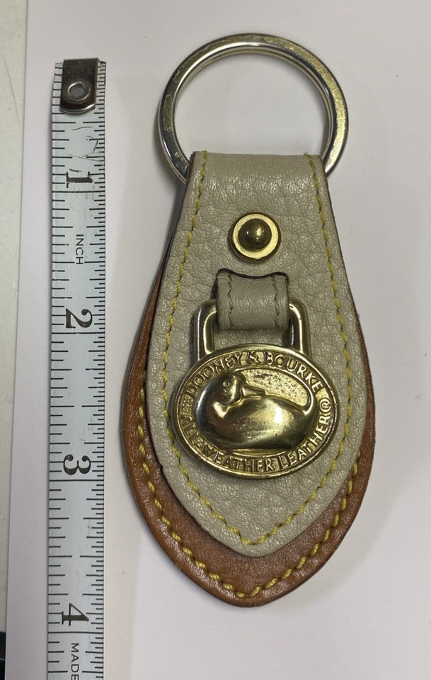Vintage Dooney & Bourke All Weather Leather Brass Duck Key Ring Chain ...
