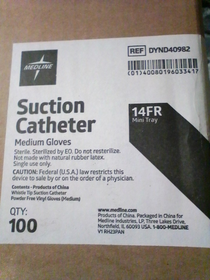 Medline 14FR Mini Tray Suction Catheter DYND40982 Box Of 100 | eBay