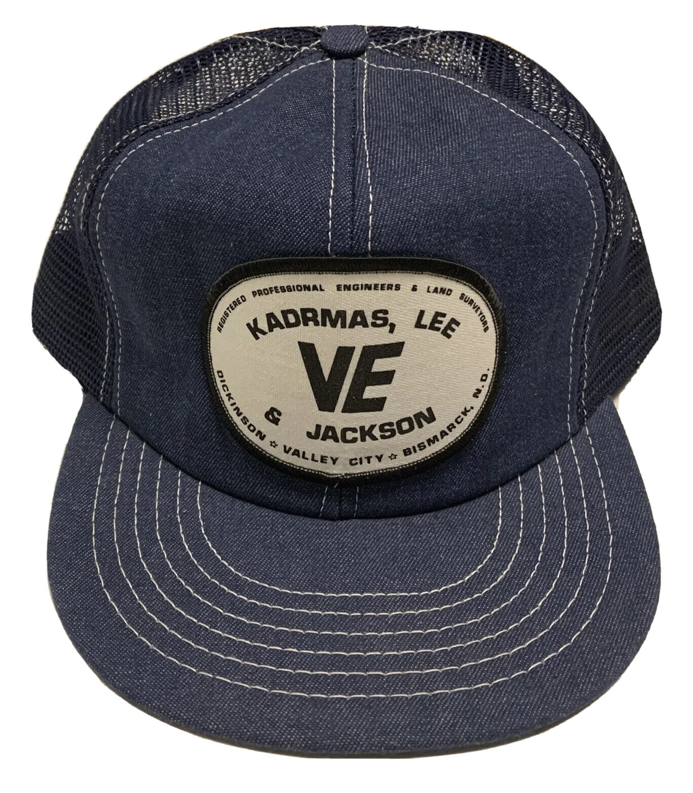 Vtg Kadrmas Lee VE Jackson Denim Patch Trucker Hat Ma… - Gem