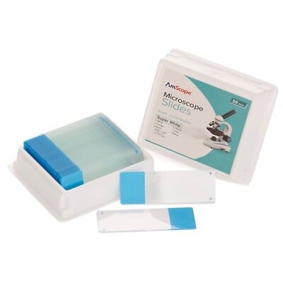 Microscope Silane Slides, 50-Pack with Single Frosted Blue-Coated Sides ...