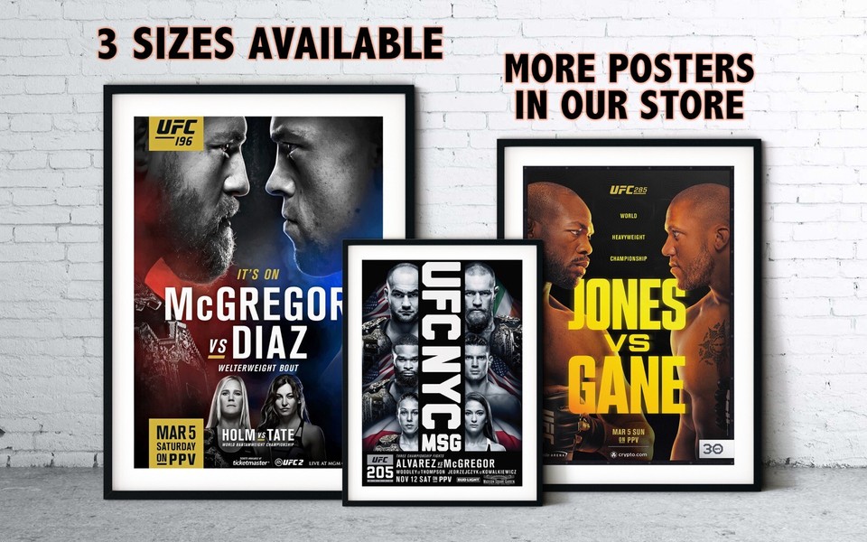 UFC 293 Israel Adesanya vs Sean Strickland Fight Poster Wall Art Print ...