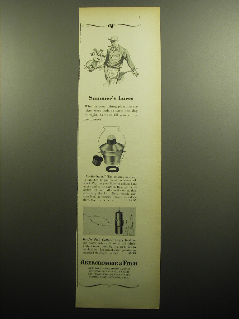 1958 Abercrombie & Fitch Advertisement - Fly-by-Niter and Krafty Fish ...