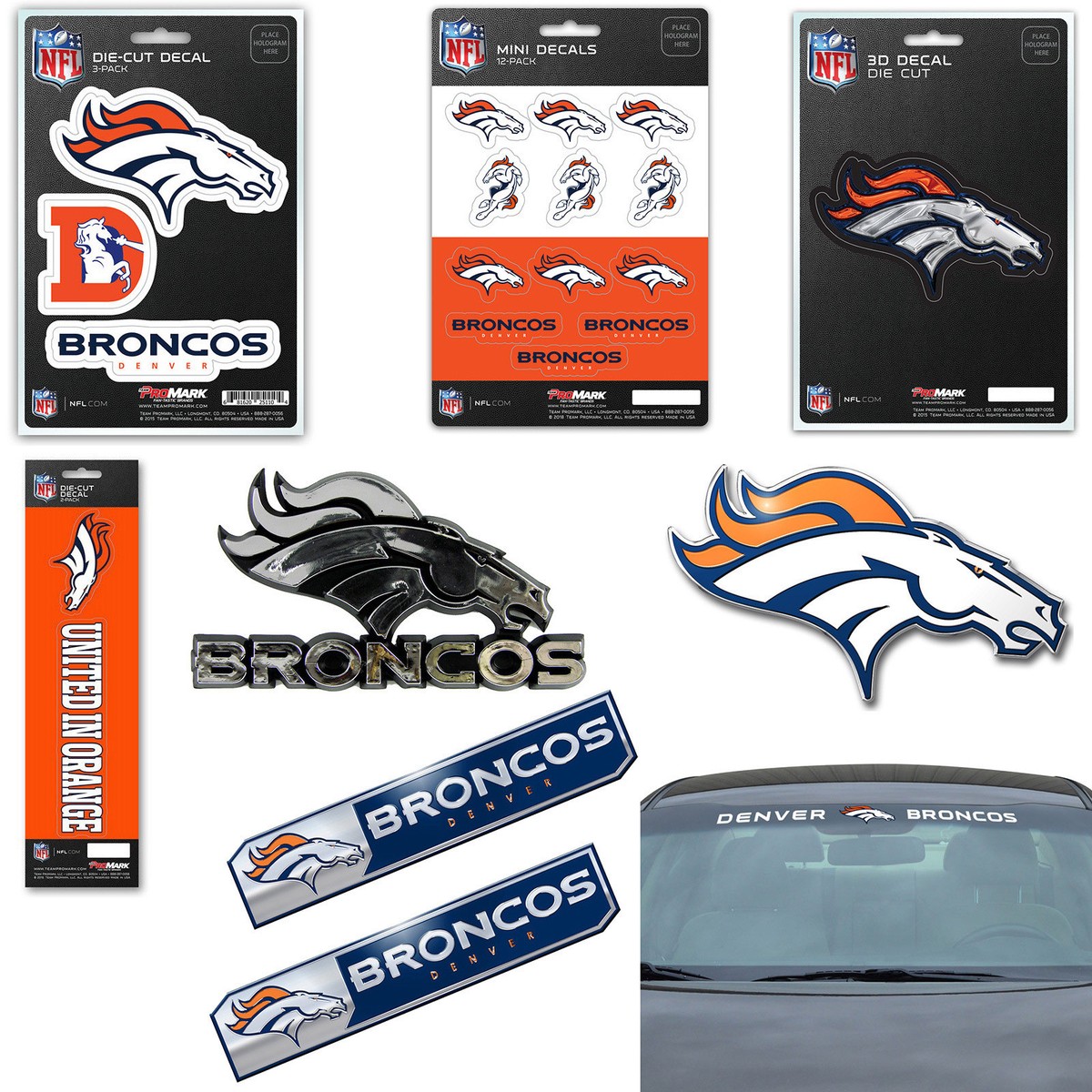 Denver Broncos Decals For Automobile Denver Broncos State Shape