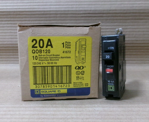 (BOX OF 10) NEW Square D QOB QOB120 1 Pole 20 Amp 120V Yellow Circuit ...