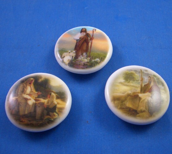 Birchcroft China Buttons - Jesus Religious Set of 3 - One Inch Size ...