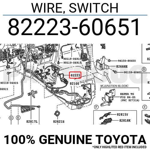 8222360651 Genuine Toyota WIRE, SWITCH 82223-60651 | eBay