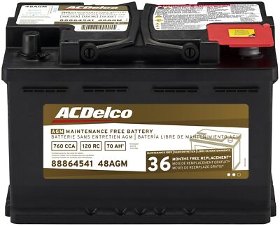 ACDelco Gold 48AGM (88864541) 36 Month Warranty AGM BCI Group 48 ...