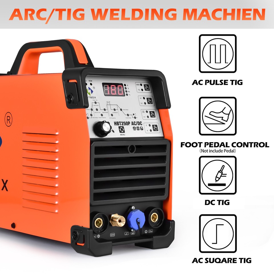 Aluminum HF TIG Welder AC/DC Pulse MMA Tig Welding Machine 200A 220V ...