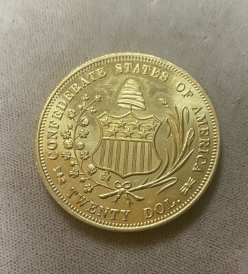 1861 CIVIL WAR COIN CONFEDERATE STATES OF AMERICA 20 DOLLAR GOLD ...