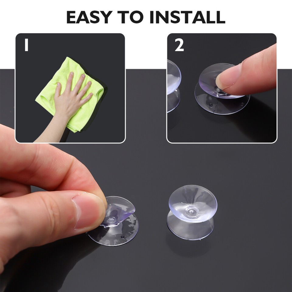 10 Pcs 2 Sided Suction Cup Two Cups Heavy Duty Sucker Pads Clear | eBay