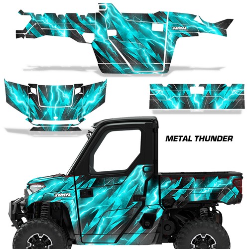 AMR UTV Graphics Decals for Polaris Ranger 1000 XP W/DRS 2 DR 2018-24 ...