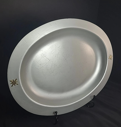 Vintage MCM Mirro Medallion Atomic Starburst Serving Tray Made USA 12. ...
