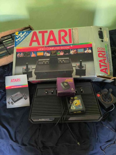 Atari 2600 Video Computer System Console w/ Original Box, Manual, Pac-Man, Games | eBay