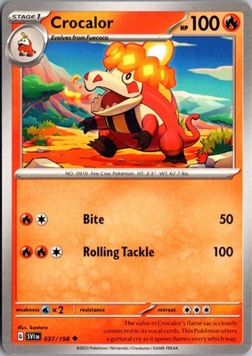 Crocalor Normal Uncommon SV01: Scarlet & Violet Base Set 037/198 NM | eBay