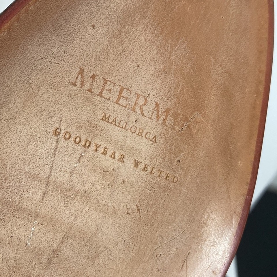 Meermin Shoes Mens UK 9 US 10 Burgundy Red Calf Leather Cap Toe Oxford ...