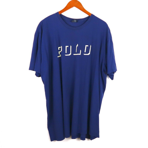 Vintage Polo Ralph Lauren Mens XXL Blue Spell Out Graphic Cotton T ...