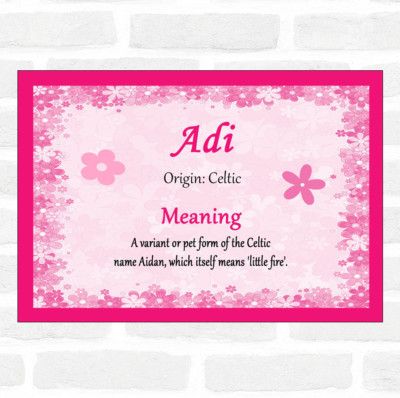 Adi Name Meaning Pink Certificate | eBay UK