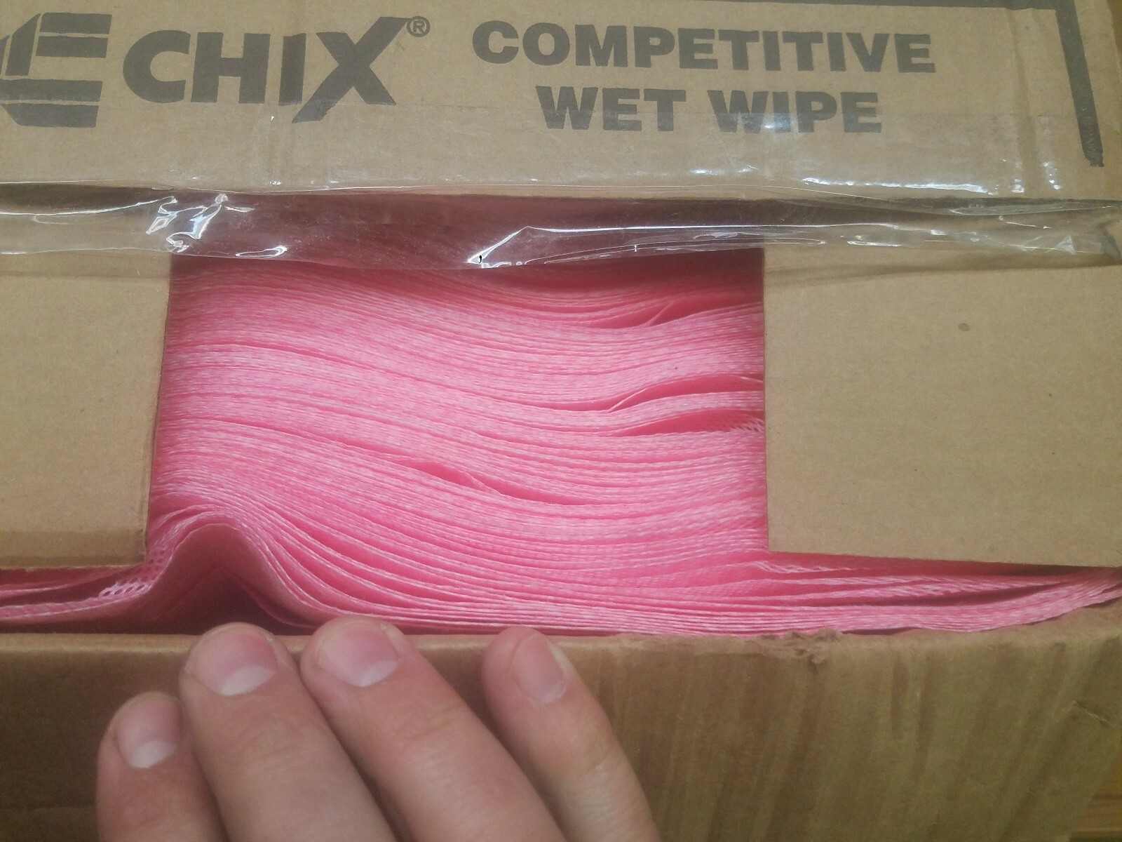 Chix Wet Wipes 11 1/2 x 24 White/Pink 200/Carton. Received as an open ...