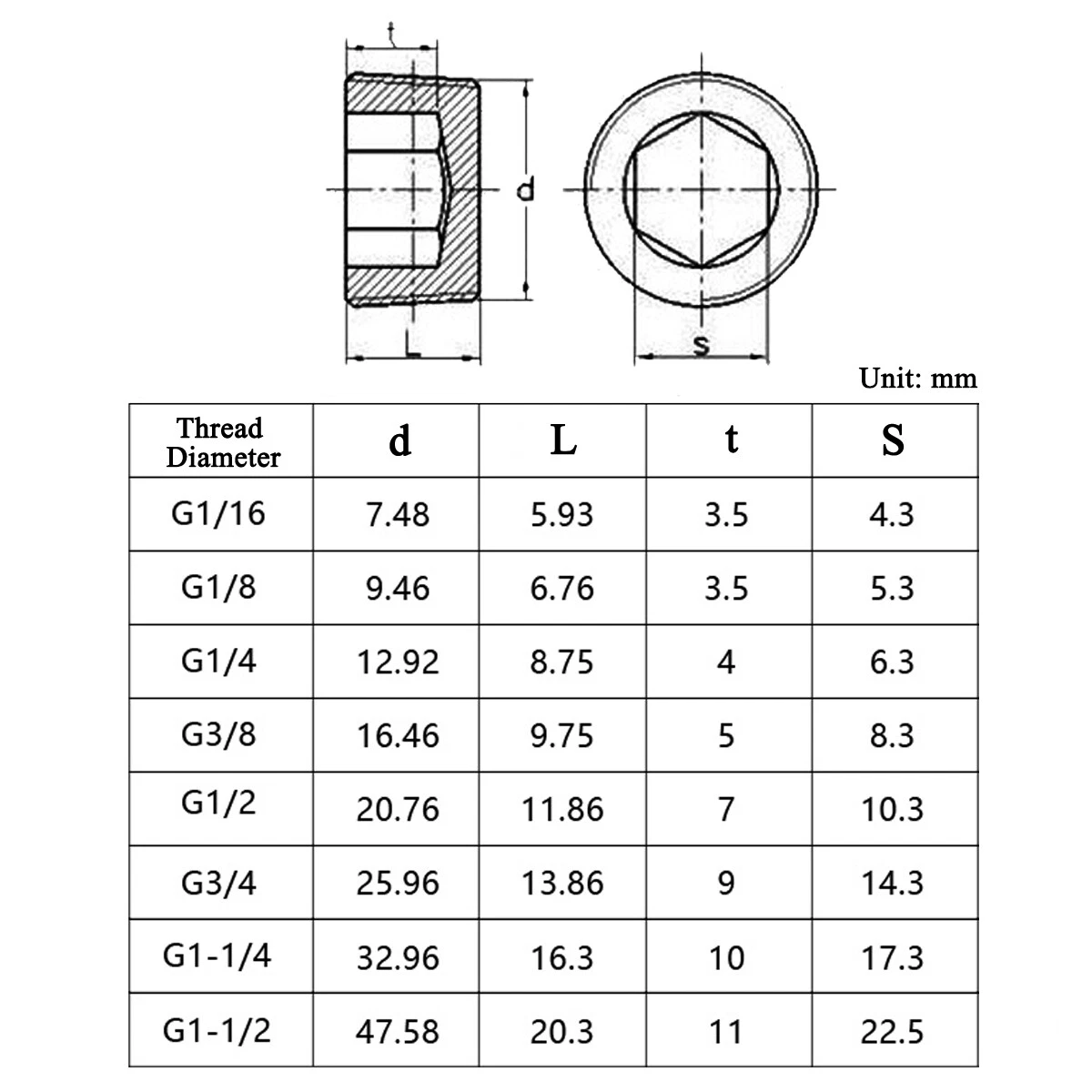 Metric Socket Pipe Plugs