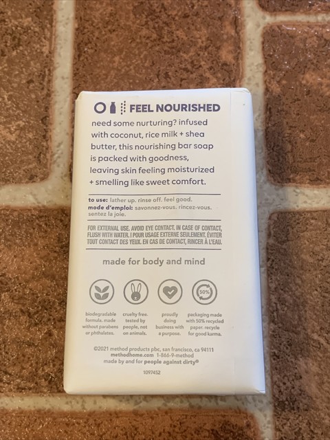 Method Body Simply Nourish Bar Soap With Coconut Rice Milk Shea Butter ...