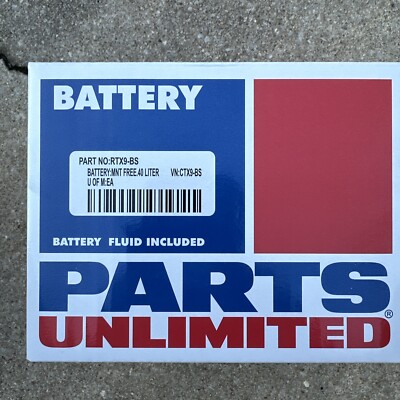 Sealed AGM Battery Parts Unlimited RTX9-BS Replaces YTX9-BS AGM | eBay