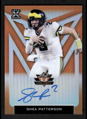 2020 Shea Patterson Leaf Valiant Orange Rookie On Card Auto 15/50 USFL ...