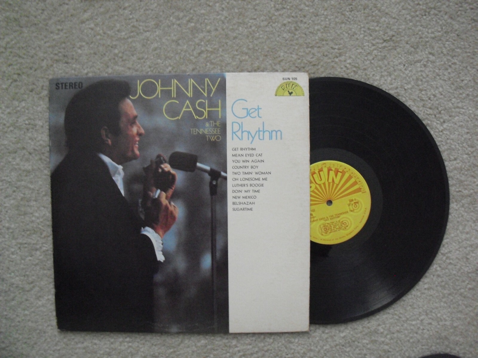 Vintage LP Record Album Sun Johnny Cash Get Rhythm SUN 105 | eBay