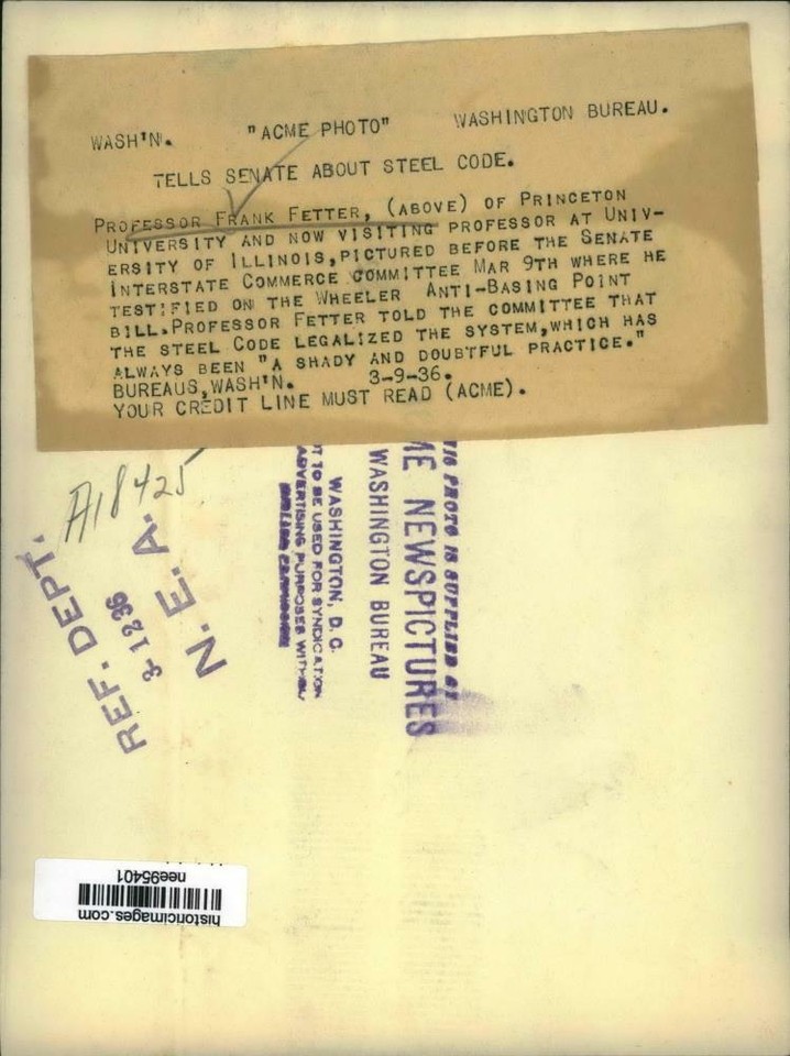 1936 Press Photo Professor Frank Fetter Before He Testify - nee95401 | eBay