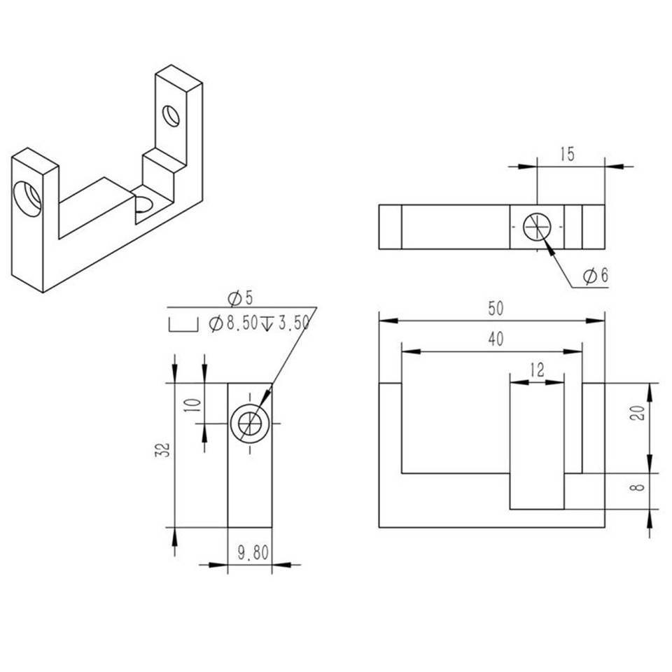 Aluminum Profile Fixing MGN12 Linear Guide Fixing with Screws ...
