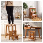 3 Tier Step Stool 3 in 1 Folding Ladder 24" Storage Shelf Multi ...