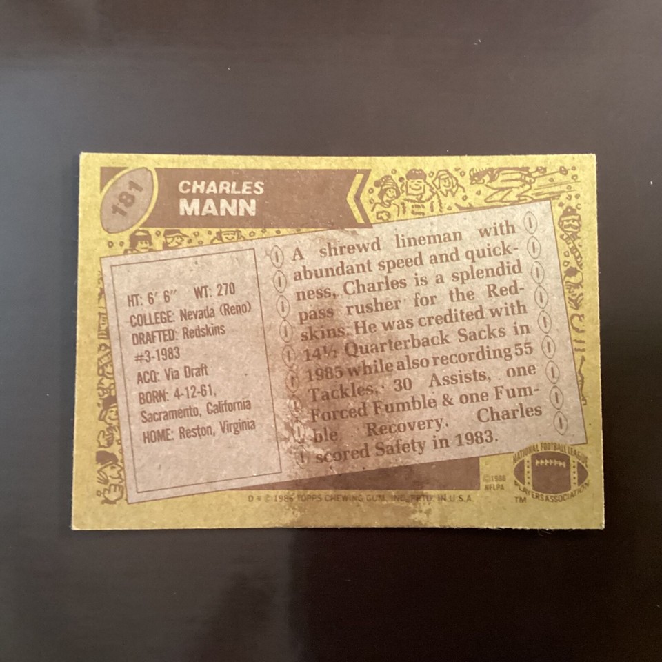 1986 Topps Charles Mann #181 | eBay