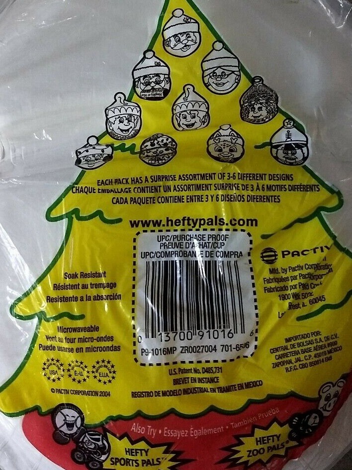 Hefty Merry Pals Christmas Paper Plates 16 Kids Holiday Party NEW ...