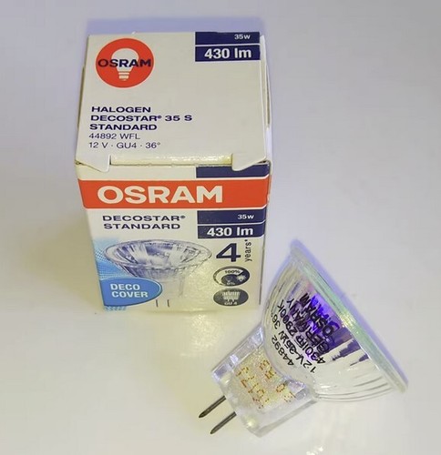 2x OSRAM Decostar 44892 WFL 12V 35W 36D GU4 Halogen Lamp MR11 DECOSTAR ...