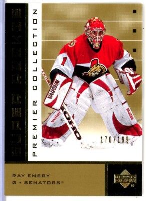 2002-03 UD Premier Collection Gold #91 Ray Emery RC /199 - Ottawa ...