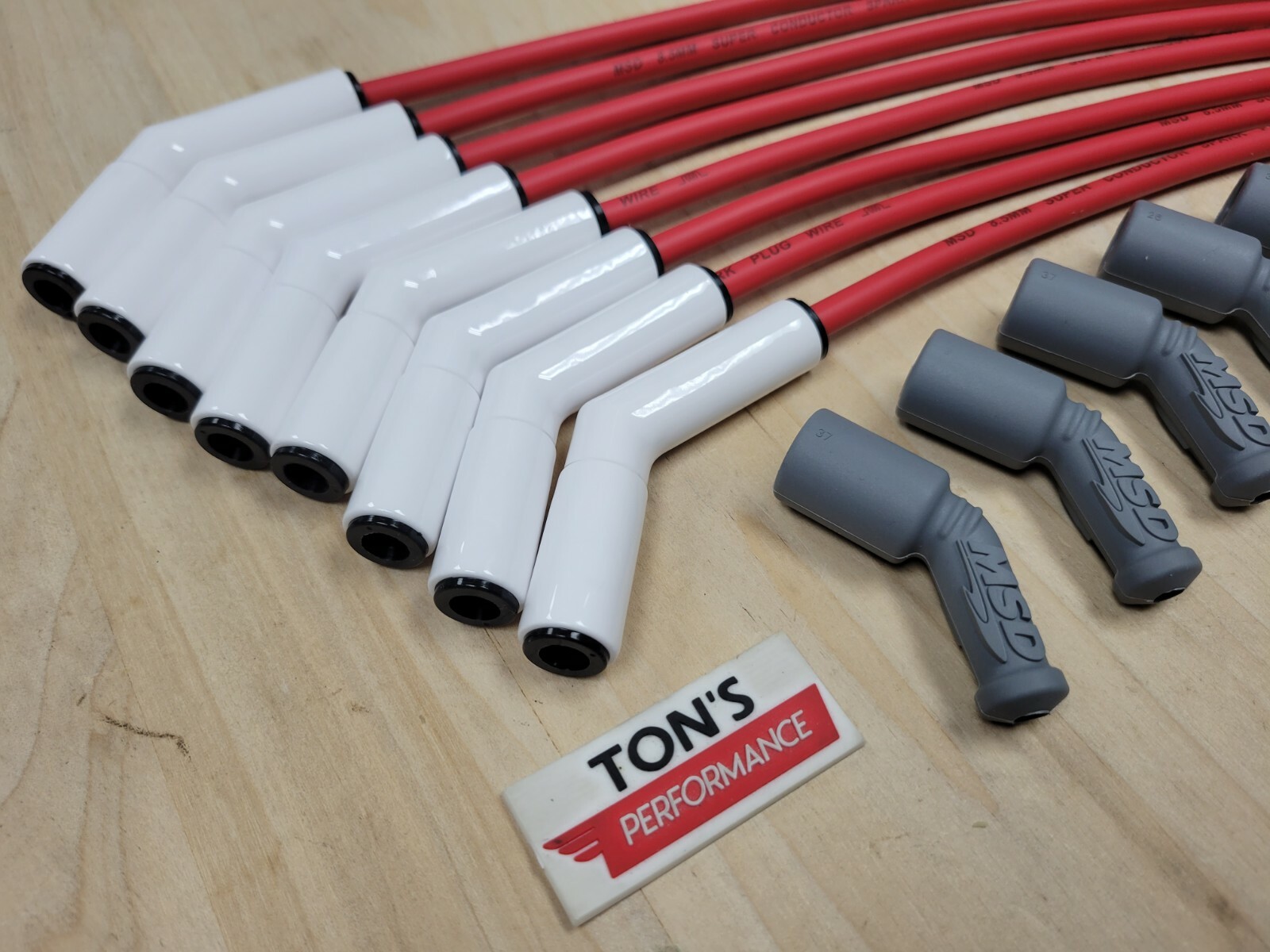 16" MSD 8.5mm LSX LS1 Unassembled 45* High Temp Ceramic Spark Plug ...