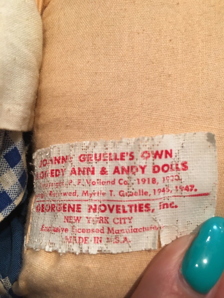 RARE GEORGENE RAGGEDY ANDY 1940’S 22” ORIGINAL OUTFIT! | eBay