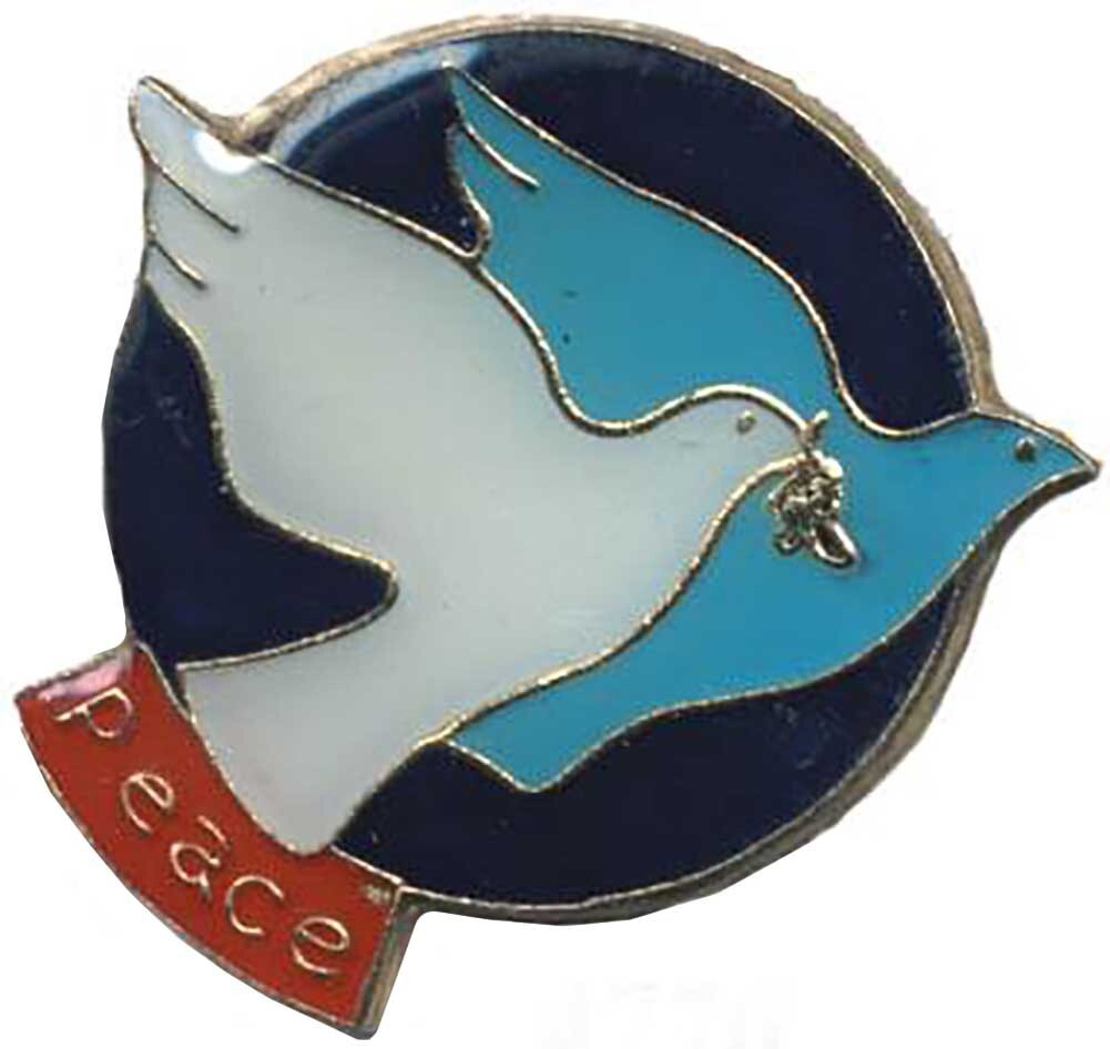 Pack of 6 White & Blue Peace Doves Bike Motorcycle Hat Cap Lapel Pin ...