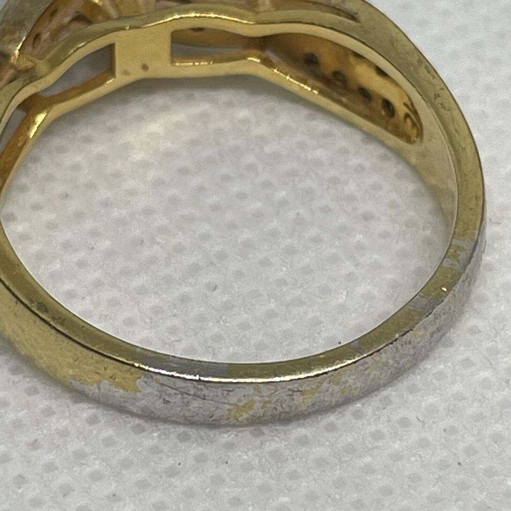 Danbury Mint Mocha Swirl Diamonisse Ring Gold Tone Sz 10 1/4 Engagement ...