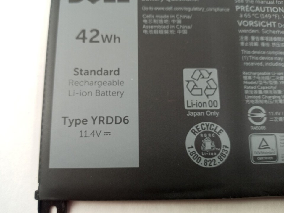 OEM 42Wh, 11.4V YRDD6 Dell Battery for Dell Inspiron 1VX1H VM732 FDRHM ...